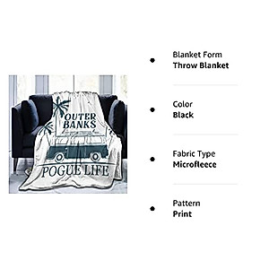 Pogue Life, Outer Banks North Carolina Super Soft Microfleece Blanket, Used On Bed Sofa Bed Adult Parents and Children Throw Blankets Suitable for All Seasons 60"x80"