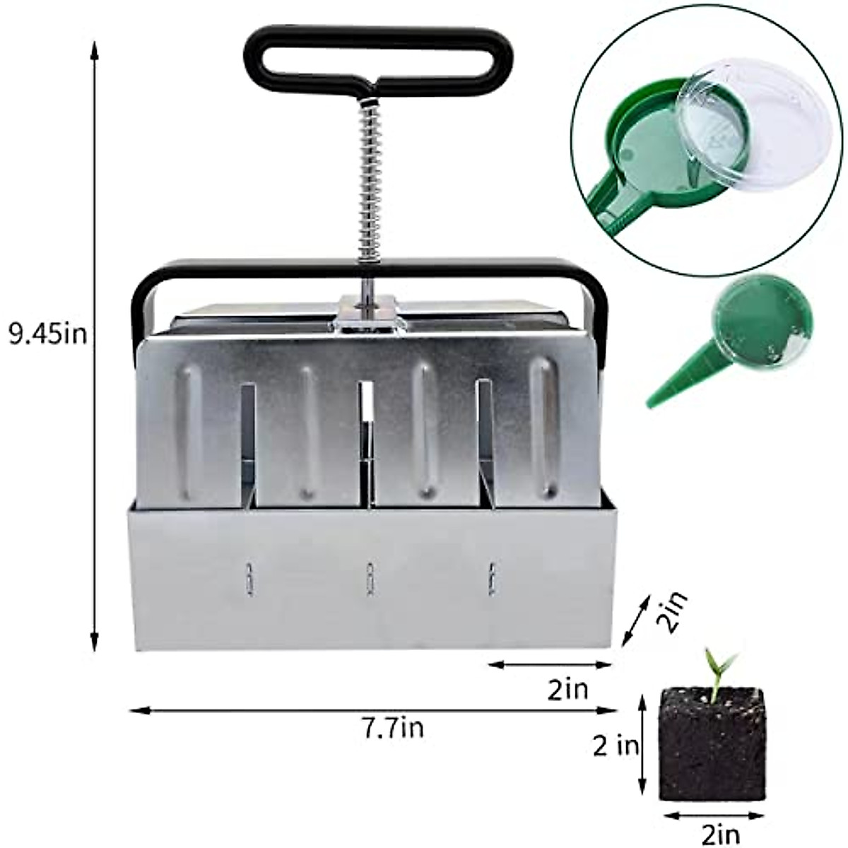 Soil Block Maker Upgraded 8PCS 2in Manual Seed Blocker with Comfort ...