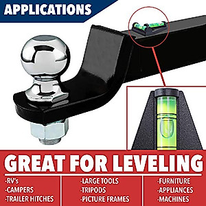 Leisure Coachworks RV T Level Bubble Level, Multipurpose 2 Way Spirit Level T-type Spirit Level Bubble for RV, Trailer, Machines, Furniture, Tripods, Camera Equipment Measure (2-Pack)