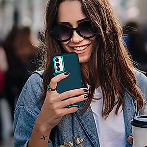 Hucasok for Galaxy A14 5G Case,Samsung Galaxy A14 5G Case with 2 Pack Screen Protector+2 Pack Camera Lens Protector Shockproof Rugged Full Body Protection Heavy Duty 3-Layer Durable Cover,Turquoise