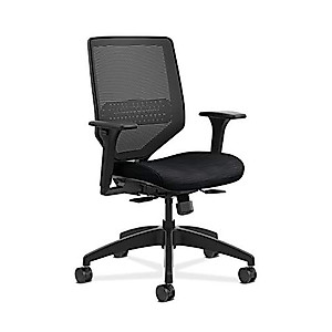 HON HONSVM1ALC10TK Solve Mid Task Chair with Mesh Back and Adjustable Lumbar Support, in Ink (HSLVTMMKD), Black