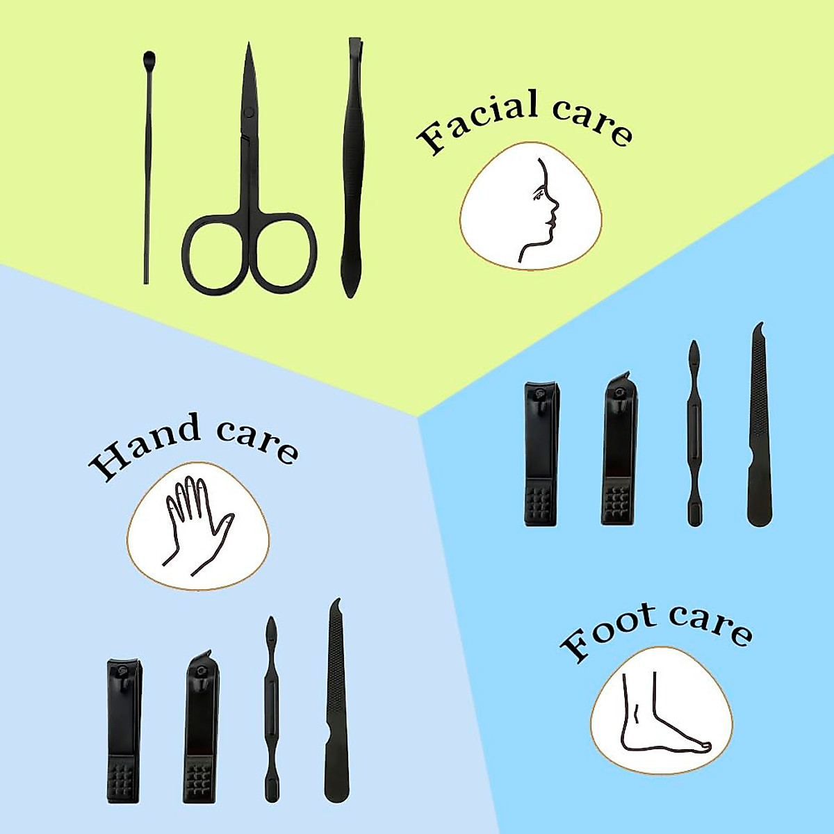 Fathers Day Manicure Set Nail Clippers Nail Tools Pedicure Supplies Nail Clippers for Women Men Manicure Kit Fingernail Toenail Clippers 8 in 1 Manicure Tools Black with Leather Travel Case