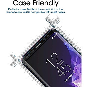 (2 Packs) Galaxy S9 Screen Protector Anti-Scratch, HD Clear, Case Friendly 3D Curved Protective Tempered Glass Compatible Samsung Galaxy S9