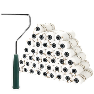 Mister Rui Microfiber Paint Roller Covers 4 Inch, 40 Pack Small Paint Roller Covers with Roller Frame Kit, Mini Paint Rollers for Painting Walls, Paint Supplies for House Painting