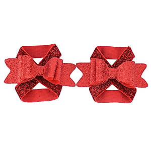 1st Birthday Outfit Baby Girl Romper Polka Dots Mini Tutu Skirt Headband Shiny Barefoot Sandals Shoes One Year Old Cake Smash Photo Shoot First Mouse Party Supply Clothing Set Red + Black Bow 1T