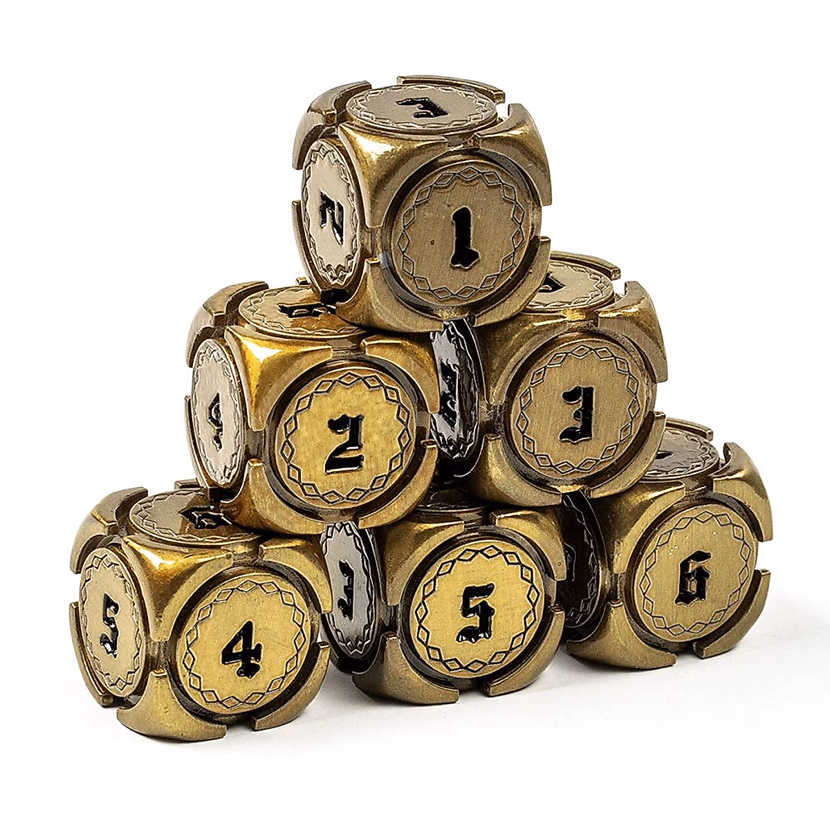 Saber Forge Gen2 Fantasy Heavy Metal 16mm D6 Dice (Brass)
