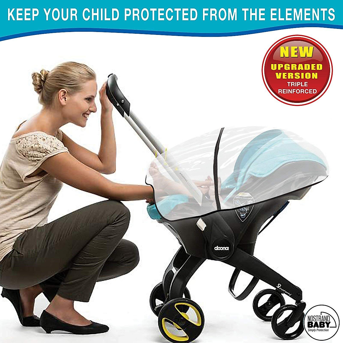 Universal Baby Weather Car Seat Rain Cover Waterproof, Protect from Snow Dust