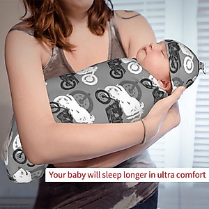 Faqcepg Motorcycles Newborn Baby Swaddle Blankets Headbands Beanie Hats Sets Nursery Shower Gift Set