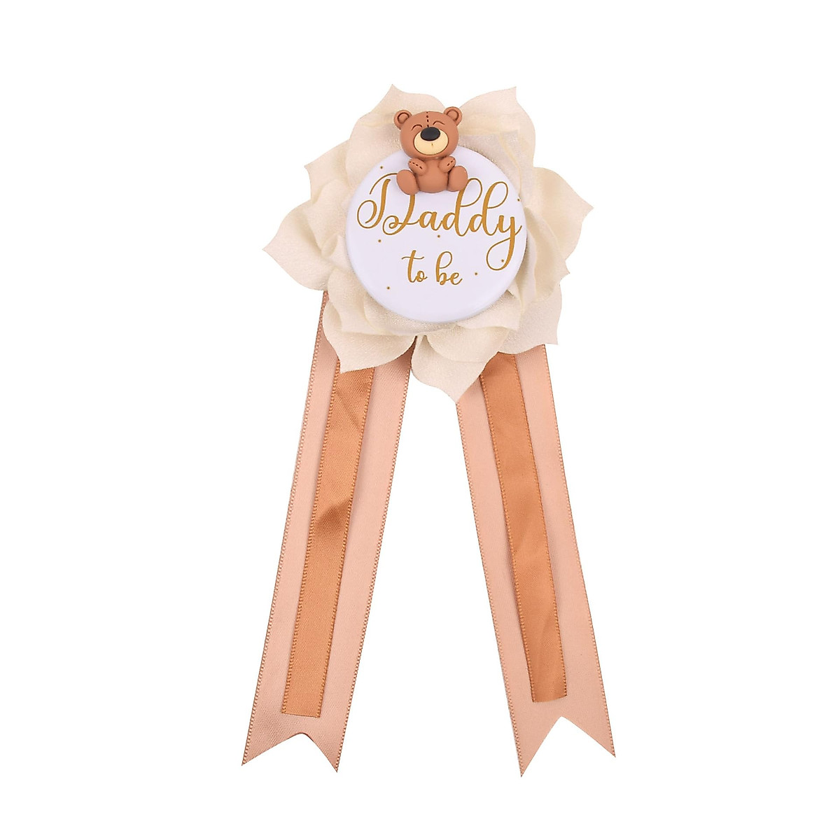 CheeseandU 4Pcs Baby Shower Sash Mommy and Daddy to Be Tinplate Badge, Sunflower Crown Garland Headband Pregnancy Sash Bee Flower Belly Belt Baby Shower Party Decorations for Maternity Gift Favour