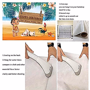 GYA 7x5ft Moana Happy Birthday Backdrop 1st Birthday Party Sea Summer Photography Backdrop Baby Shower Moana Background Table Decoration