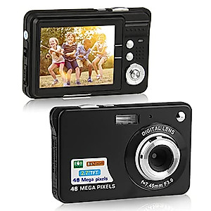 4K 48MP Digital Camera, 2.7in LCD 8X Zoom Camera, Portable HD Vlogging Camera Pocket Video Camera, Built in Fill Light
