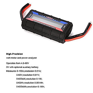 RGBZONE 150 Amps Power Analyzer, High Precision RC Watt Meter with Digital LCD Screen for RC, Battery, Solar, Wind Power