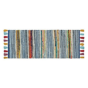 The Home Talk Recycled Denim Area Rug | Carpets Suitable for Living Room, Bedroom, Dining Room, Home Décor | Handcrafted Rugs | Non-Skid | Bohemian Contemporary | 2’ x 5’ | Denim Rag Store