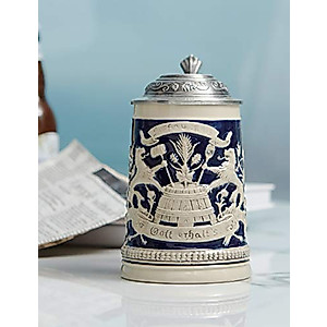 HAUCOZE Beer Stein Mug German Bavarian Drinking Stanley Drinking Mug with Lid for Man 0.6Liter