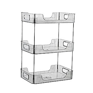 3 Tier Countertop Organizer Multipurpose Counter Vanity Tray Cosmetic Perfume Makeup Display Container for Living Room Bathroom Toilet Home , Gray