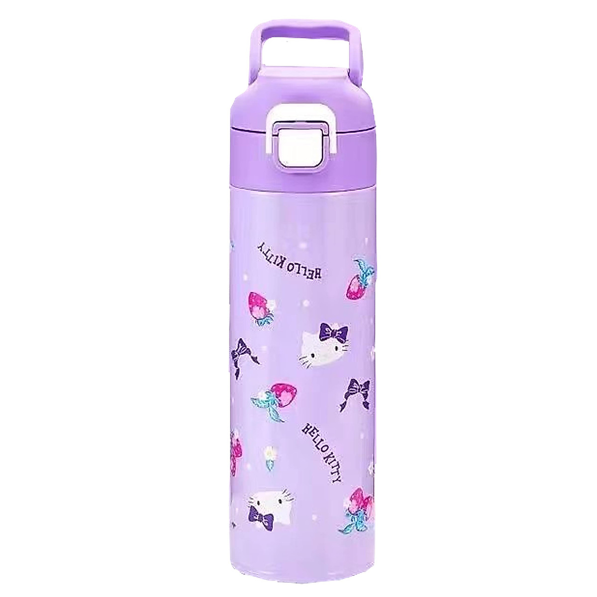 Hello Kitty Stainless Steel Insulated Water Bottle with Handle 500ml - Purple