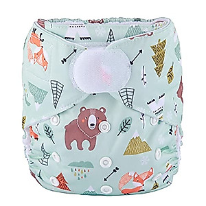 Baby Pocket Cloth Diaper Nappy Hook and Loop (Bears Teepee)