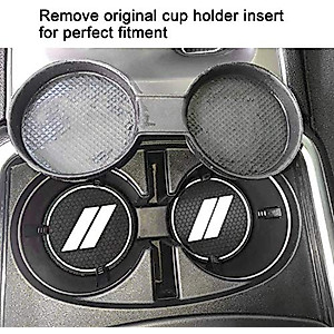 SENSHINE for Dodge Journey Accessories 2022 2021 2020 2019 2018 2011-2021 Non-Slip Anti Dust Cup Holder Insert Center Console Liner Trim Door Packet Mats Custom Interior 5PC (White Trim,Glow in Dark)