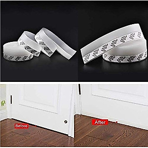 Silicone Seal Strip, Horuhue 16.4FT Transparent Door Strip Bottom Weather Stripping for Doors Silicone Sealing Sticker Adhesive for 0-30MM Doors and Windows Gaps(Width 45mm)