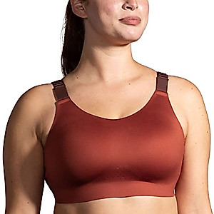 Brooks Women's Scoopback 2.0 Sports Bra for High Impact Running, Workouts & Sports with Maximum Support - Copper/Run Raisin/Ice Blue - 40 C/D
