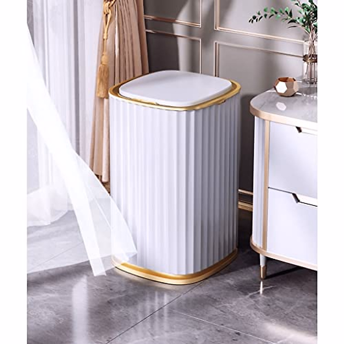 XBWEI Shipping Smart Sensor Garbage Bin Kitchen Bathroom Toilet Trash Can Best Automatic Induction Waterproof Bin with Lid 15L