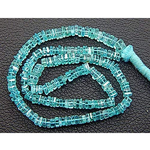 1 Strands Natural Blue Apatite heishi Spacer Beads Size 4-5 mm 16 inch Long by Gemswholesale