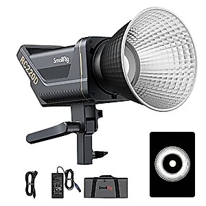 SmallRig RC 220D 220W LED Video Light 98700 LUX @3.3ft 5600K Continuous Output Light with CRI 95+, TLCI 96+, w/Bowens Mount, Manual and App Control Remotely Professional Studio Spotlight- 3472