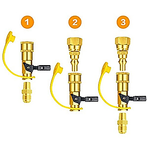 MENSI 1/4" Quick Connect Propane Disconnect Universal Adapter Kit Convert Regulator with 3/8" Female Flare to Quick-Release Connection