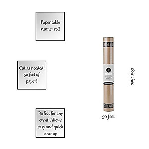 Creative Brands Sugar Charcuterie Paper Table Runner Roll, 50-Feet x 18-Inches, Kraft (G2756)