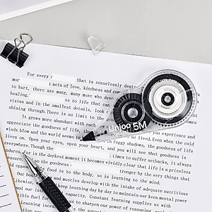 Unjoo Whiteout Correction Tape, Easy To Use Applicator for Instant Corrections Correct Wrong Writing At Any Time, For school, Office (12pack, 5M/196" x 0.2", Black)