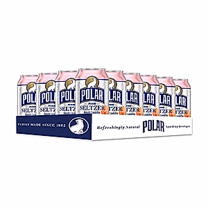 Polar Seltzer Water Ruby Red Grapefruit, 12 fl oz cans, 24 pack