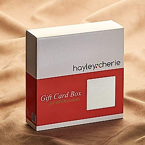 Hayley Cherie - Ivory Gift Card Box with White Lace Textured Finish - Large Size 10" x 10" - for Wedding Receptions, Bridal & Baby Showers, Birthdays, Graduations, Funerals, Money