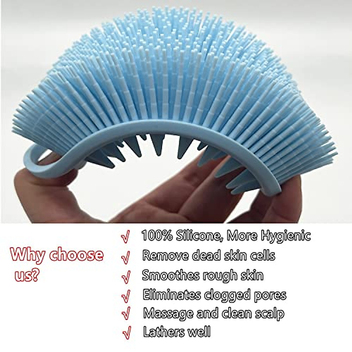 Higoney 2Pack Silicone Body Scrubber, Dual Sided Bath&Shampoo Brush, Silicone Bath Scrubber, Scalp Massager, Silicone Loofah, Exfoliator Bath Sponge Shower Loofah Scrubber Brush for All Kinds of Skin