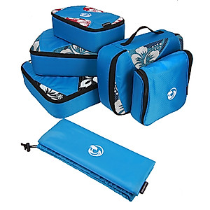 YOLLIT Pura Belleza Packing Cubes! 4 Ultralight and Durable Travel Bags + Laundry Bag + Complimentary Toiletry Bag. Keeps Luggage and Closet Organized. The #1 Packing Cube