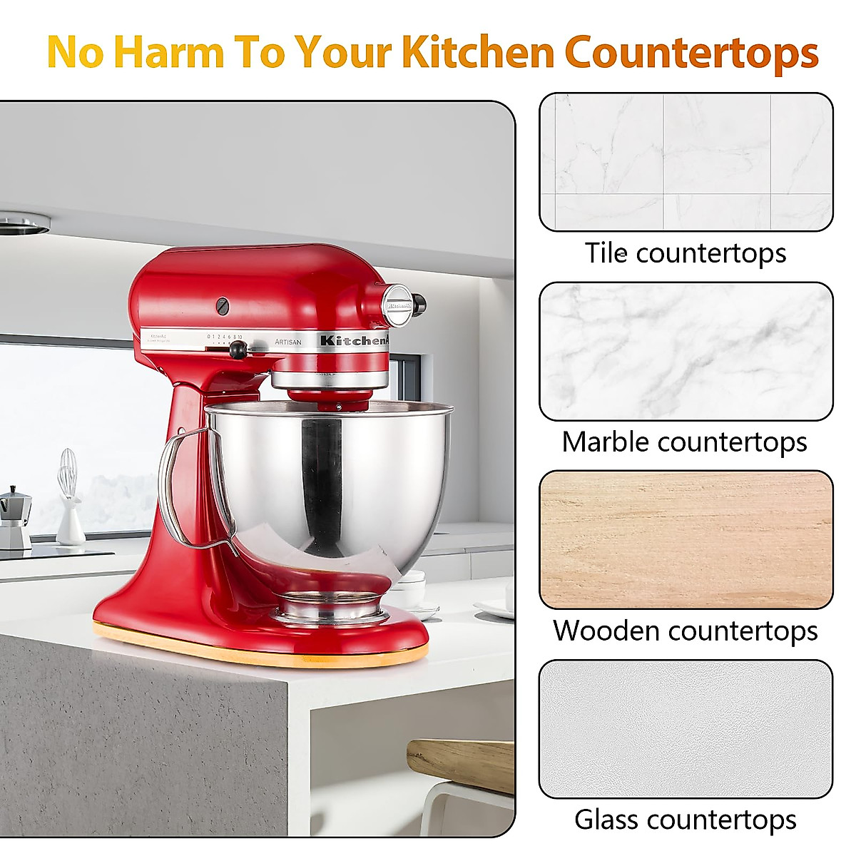 Mixer Mat Slider for KitchenAid 4.5-5 Qt Tilt Head Stand Mixer - Bamboo Kitchen Appliance Sliding Tray Mixer Mover Slider Board Compatible with Kitchen aid 4.5-5 Qt Stand Mixer, KitchenAid Artisan