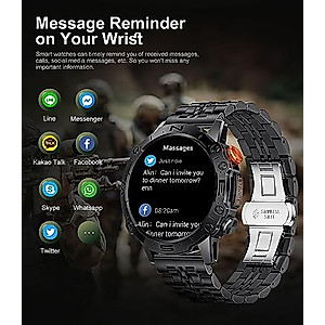 LIGE Smart Watch for Men Heavy Duty Make Call IP68 Waterproof with 1.43in AMOLED Touchscreen Always on Display Long-Lasting Battery Fitness Tracker Android iOS Military Smart Watch for Men