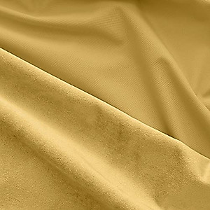 PY HOME & SPORTS Yellow Blackout Curtains Velvet Drapery 95 Inches Plush Long Block Out Darkening Window Curtain Drapes Thermal Insulated for Bedroom & Living Room 2 Panels (52x95 Inch, Yellow)