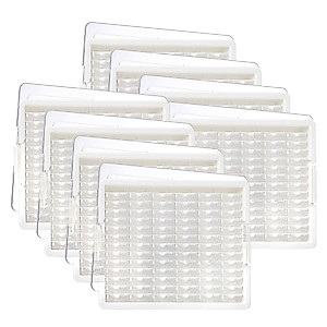Bead Storage Solutions Elizabeth Ward Plastic Tray and Bead Organizer, 78 Containers of Various Sizes, Tray, and Lid for Beads, 8 Pack, Clear
