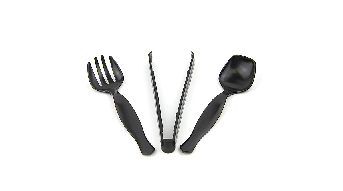 Fit Meal Prep [30 Pack] 10 x 9" Spoons, 10 x 9" Forks, 10 x 9" Tongs ...