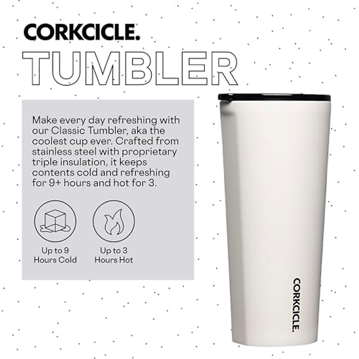 Corkcicle Classic Triple Insulated Coffee Mug with Lid, Dune, 24 oz – Stainless Steel Travel Tumbler Keeps Beverages Cold 9+hrs, Hot 3hrs – Cupholder Friendly Travel Coffee Tumbler