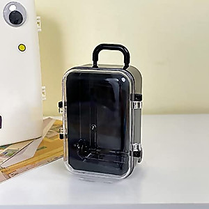 Storage Box Storage Container Storage Box Creative Mini Suitcase Style Jewelry Storage Bin Candy Container Desk Organizer for Home - Black