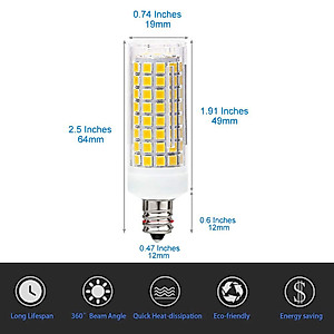 Treie 10W E12 LED Corn Light Bulb(4 Pack)E12 Dimmable 100 Watt Equivalent Bulb 1000LM 3000K Chandelier Bulbs Decorative Candle E12 Base for Home Lighting, AC110-120V (3000K)