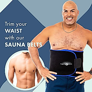 Waist Trimmer Ab Trainer, Weight Loss Sweat Wrap Sauna Belt for Women and Men. Waist Slimming, Stomach and Belly Fat Burner Black