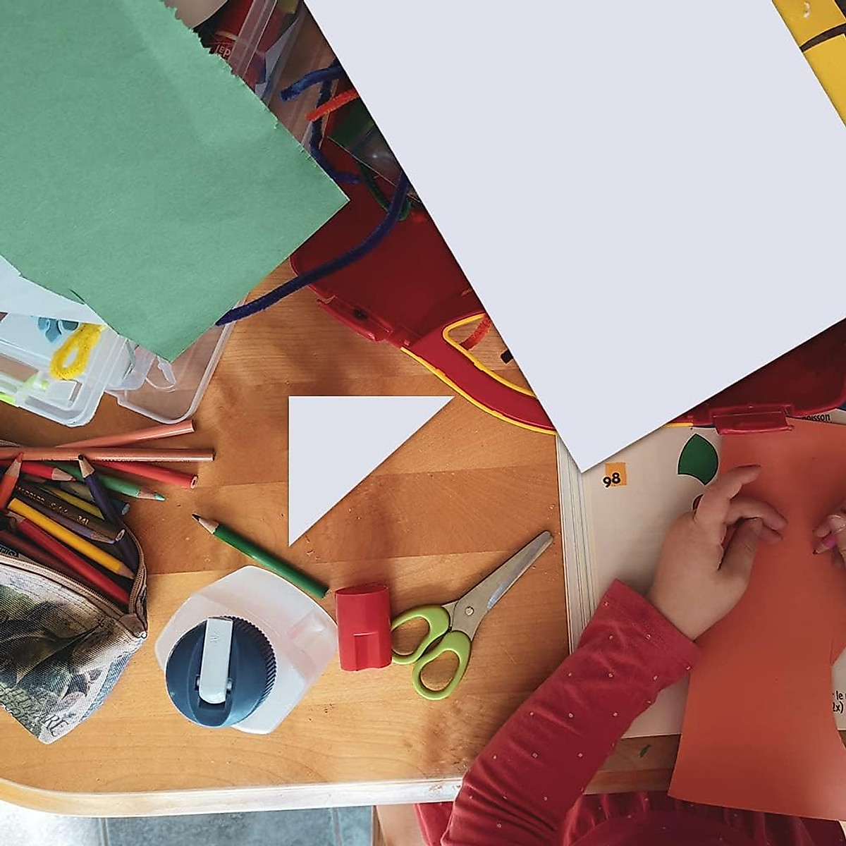 ISusser 20 Sheets A4 Size 8.3x11.5 Inch Clear Double Sided Adhesive Tape Sheets, Super Strong Sticky Tape, DIY Art/Craft/Home Decorative Tape with White Liner