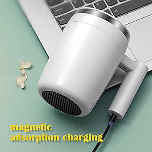 daasigwaa Rechargeable Self Stirring Mug - Magnetic Electric Auto Mixing Stainless Steel Cup for Office/Kitchen/Travel/Home Coffee/Tea/Hot Chocolate/Milk-430 ml/14.5 oz(White)
