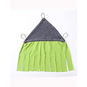 Hamster Hammock 2 Pieces Dutch Pig Rabbit Hedgehog Fringe Corner House shelter Tent nest Small pet shelter (Green)