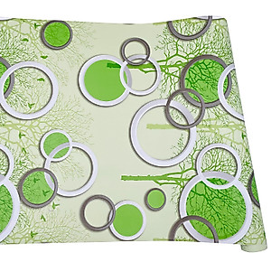 Yifasy 2 Pack Shelf Liners Green Tree Rings Self-Adhesive Drawer Shelving Paper Line Bed Headboard Bookcases 17.7 Inch Wide