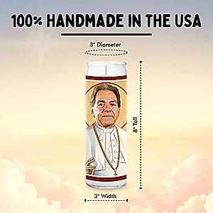 Saban Celebrity Prayer Candle - Funny Saint Candle - 8 inch Glass Prayer Votive - 100% Handmade in USA - Novelty Celebrity Gift