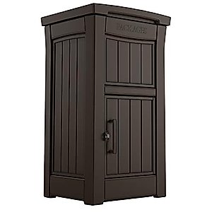 Keter Package Delivery Box for Porch with Lockable Secure Storage Compartment to Keep Packages Safe, Brown