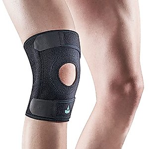OPPO RK102 Adjustable Knee Brace with Stays- Breathable Neoprene - Supports Injured Knee and Relieves Pain (Black, One Size) Pack of 1